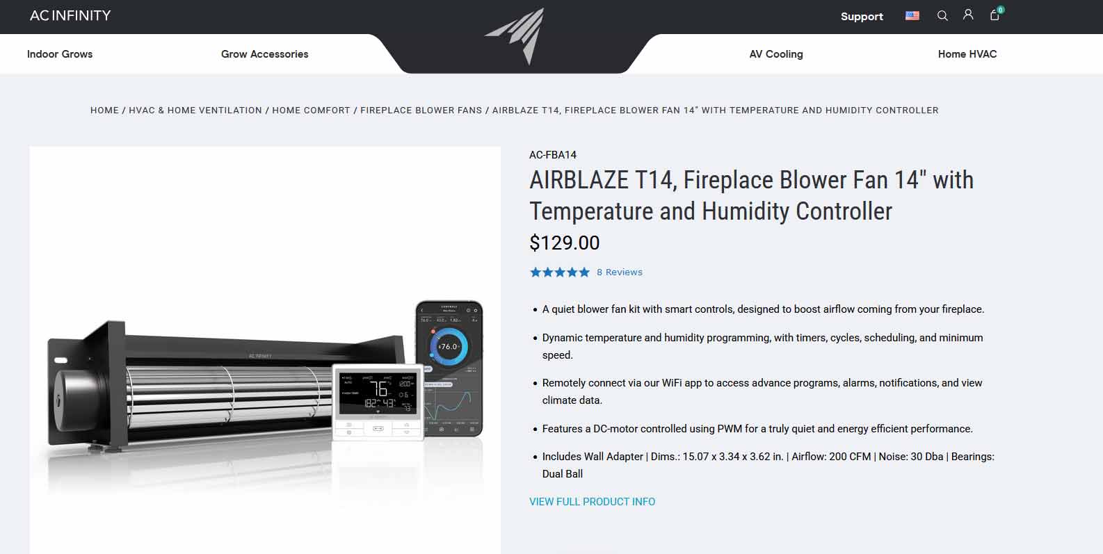 AIRBLAZE T14, Fireplace Blower Fan 14" in Colorado